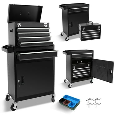 Fortress Textured Metal 31.5" Garage Mobile Chest with 3 Full Extension ...