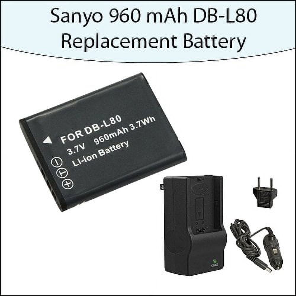 High Capacity Sanyo 960 mAh Replacement Battery With Rapid Charger For ...