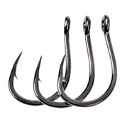 51pcs Carbon Steel Offset Fishhook Bass Barbed Carp Fishing Hook Wide ...