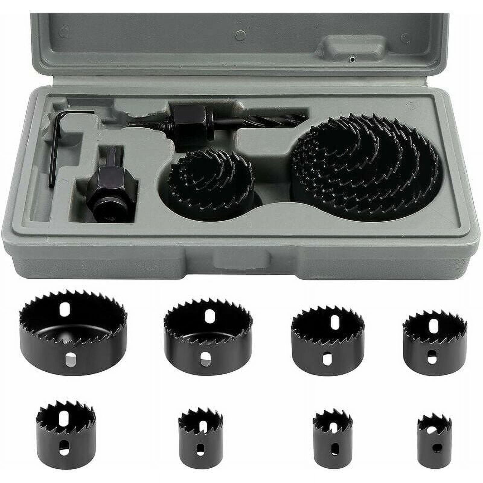 High Carbon Steel Hole Saw Kit, Precision Ground Smooth Cutting Edges for Wood, Plastic, PVC ...