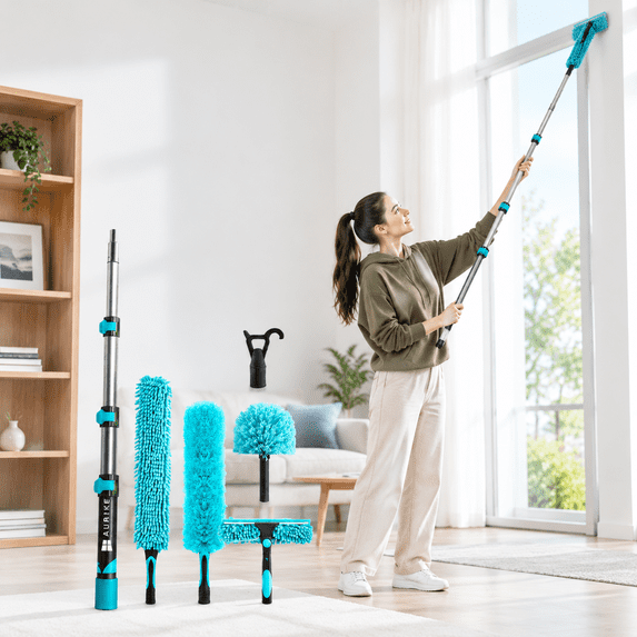High Ceiling Duster Kit with 3-7.5FT Heavy Duty Extension Pole ...