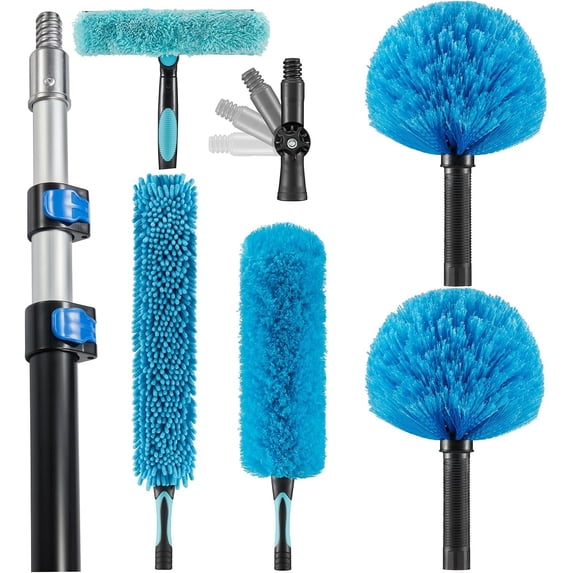 High Ceiling Fan Duster，Extendable Reusable Cobweb, Feather, Window ...