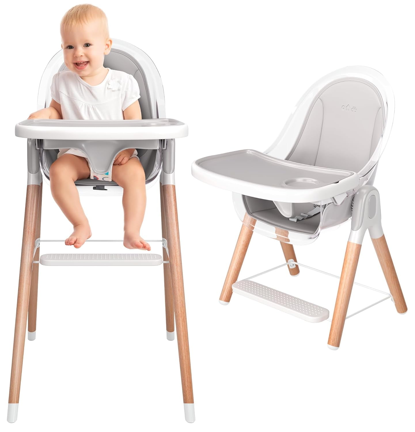 High Chair by Non-Reclinable 6 in 1 Baby Highchair for Babies and ...