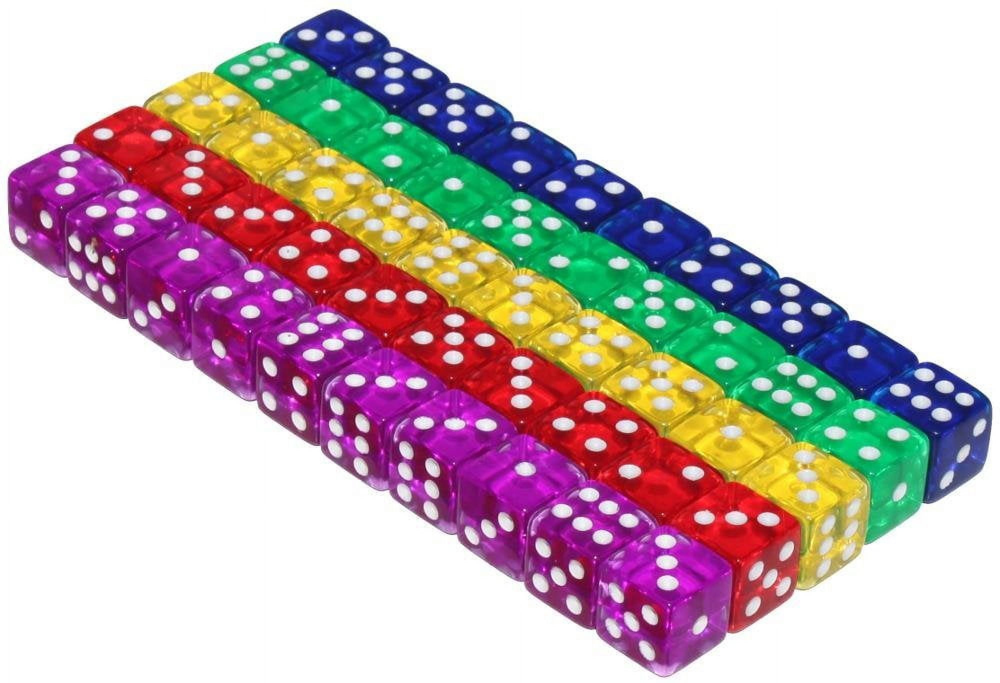 High City Books Multi-color Translucent Six-Sided Standard Dice, 50 ...
