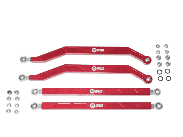 High Clearance Heavy Duty Radius Rod Set (4) - Red 17-24 Polaris RZR ...