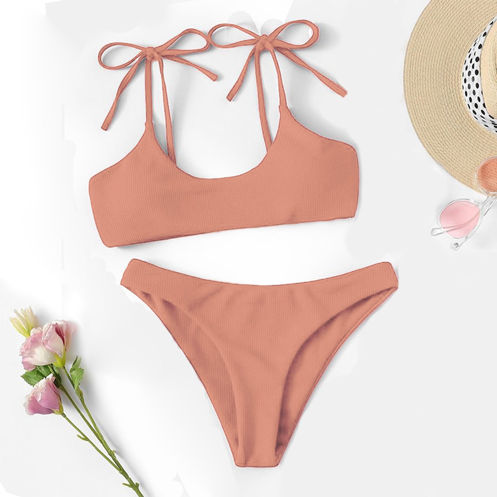 High Control Tummy Swimwear Women's Swimsuit Bikini Waisted Two Piece ...