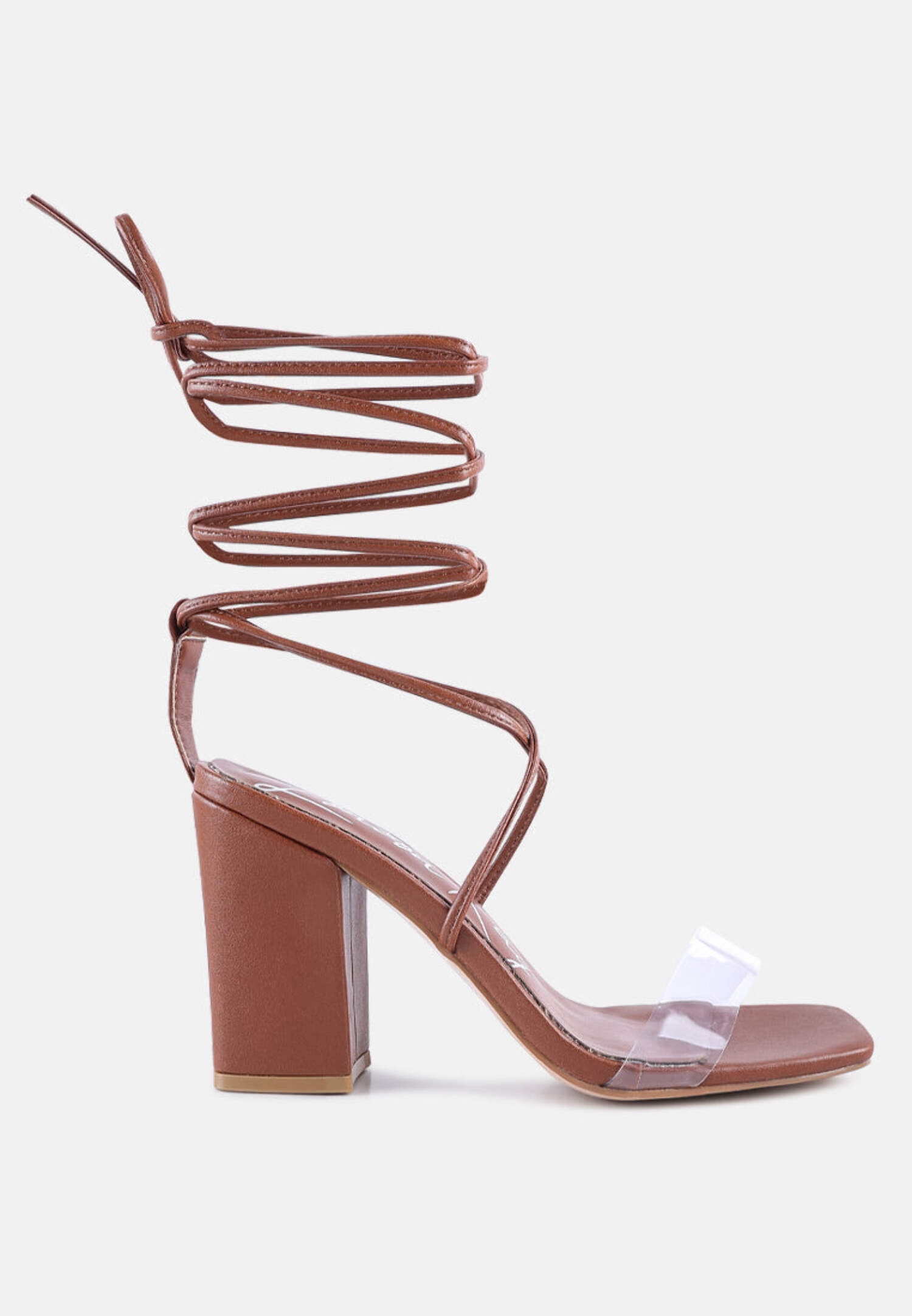 High Cult Strappy Tie-Up Block Heels - Walmart.com