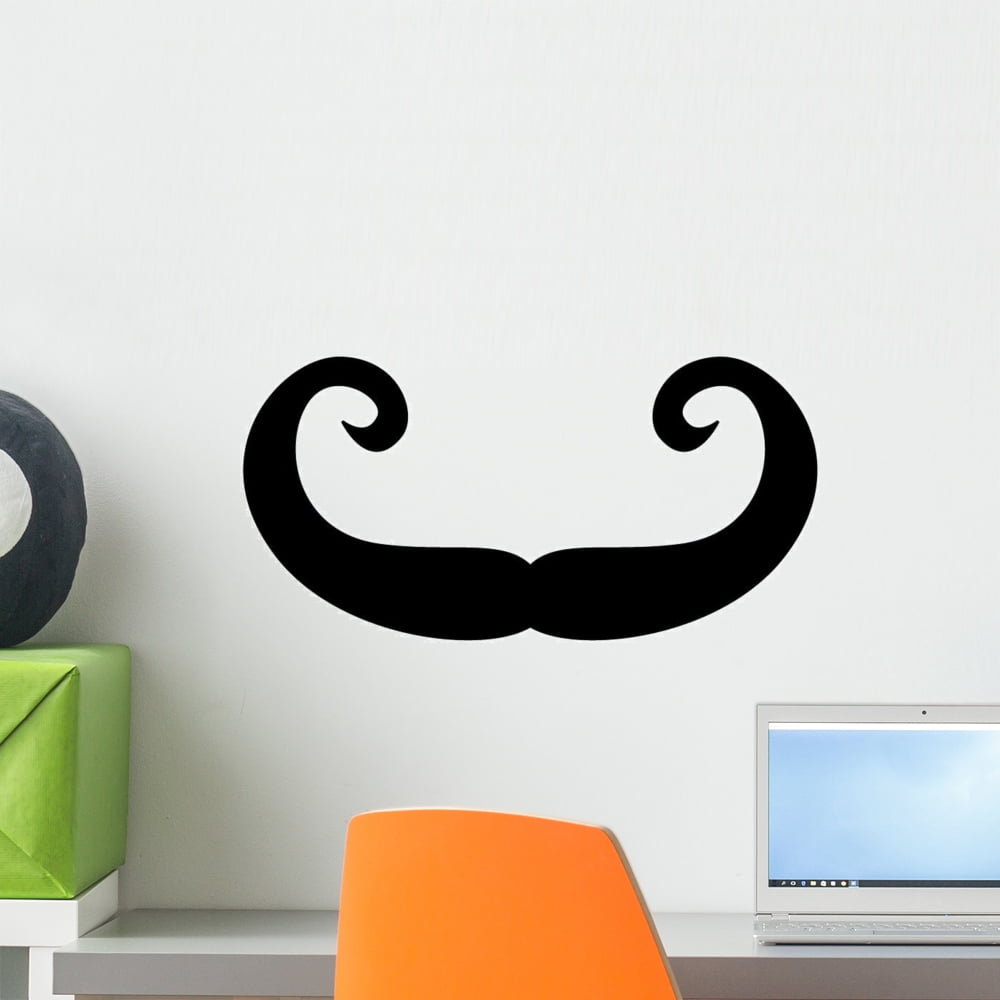 High Curl Silly Mustache Wall Decal Sticker by Wallmonkeys Peel and ...