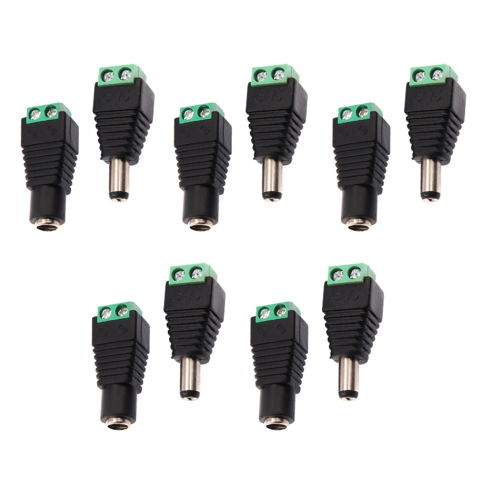High-Current 5.5mm x 2.1mm Male DC Barrel Connector Plugs for Electronics Easy Installation, 10A ...