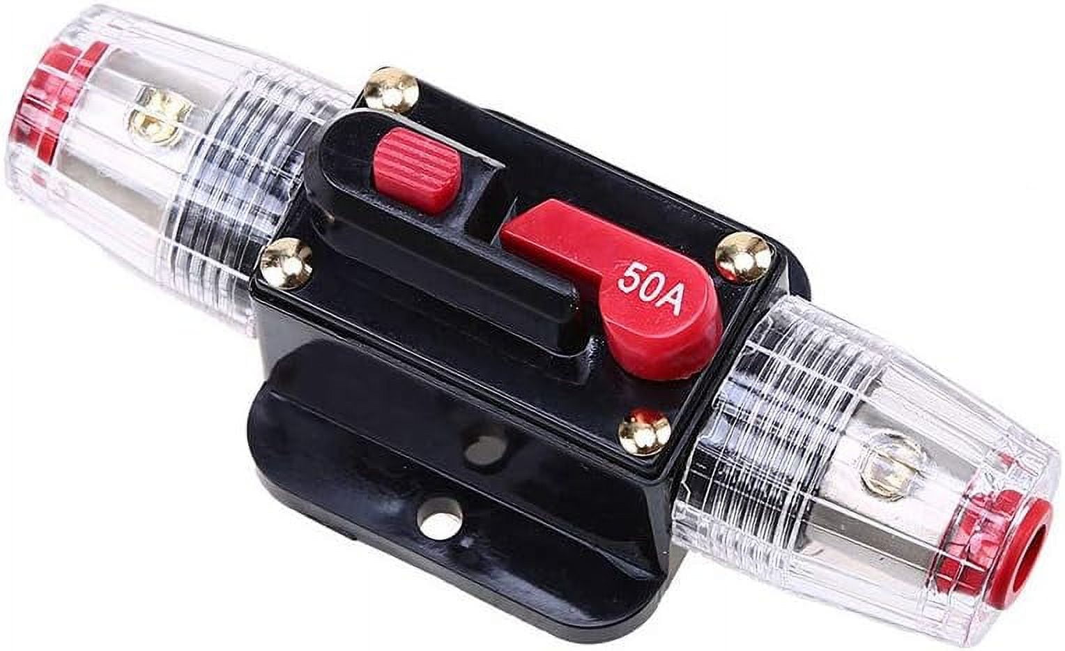 High-Current Ability Circuit Breaker, Audio Inline Fuse Holder with Manual Reset, Overload ...