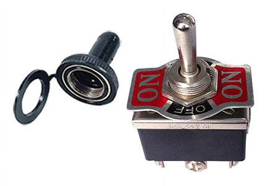 High Current Toggle Switch with Rubber Boot DPDT Center Off Momentary ...
