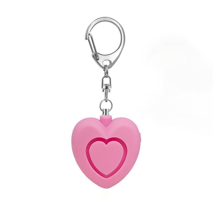 High Decibels Heart-shaped Key Ring Alarm Ward Call for Help Women Self ...