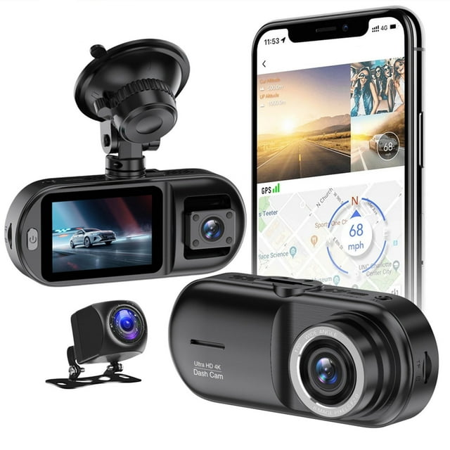 High-Definition 4K Car Recorder, WiFi Reversing Camera, GPS Trajectory ...