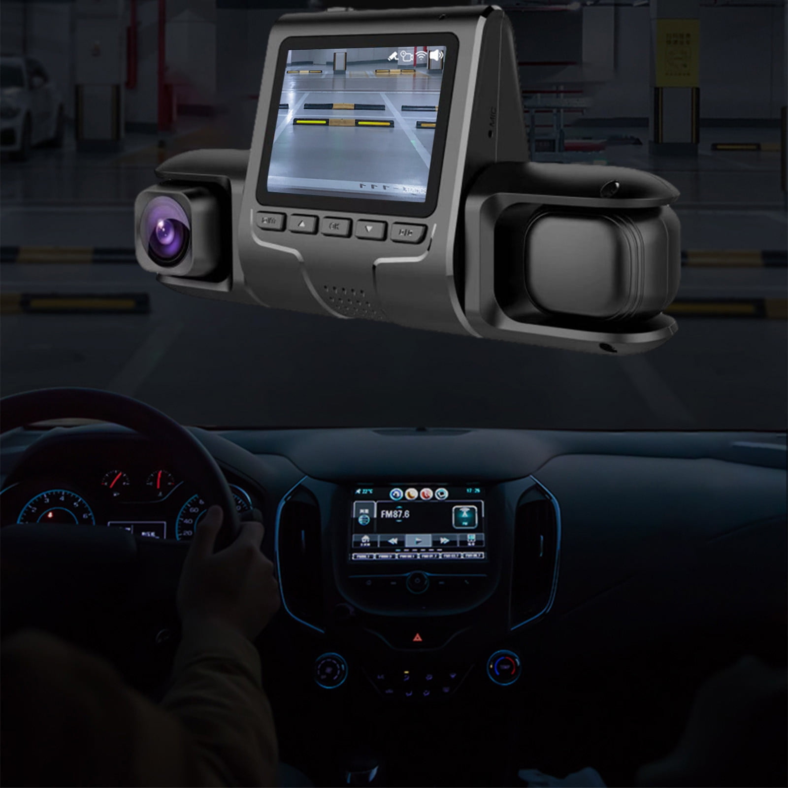 High Definition Car Dash Camera Front and Interior 2 Channel Wide Angle ...