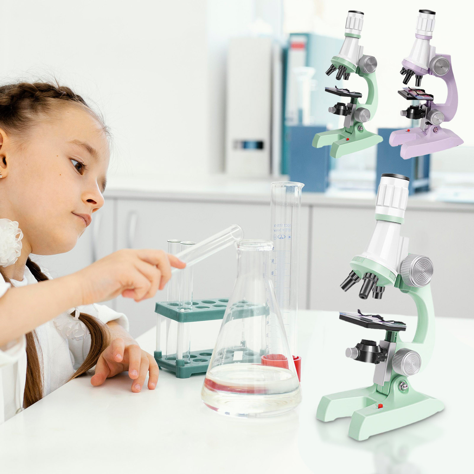 High Definition Compound Microscope Kit | 100X 400X 1200X Magnification ...