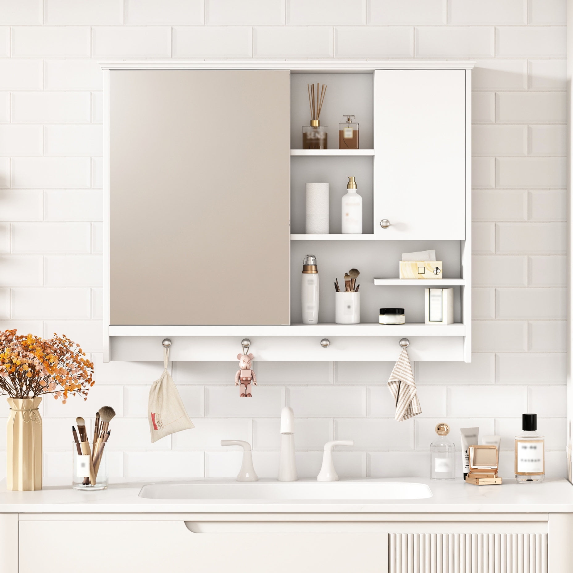 High - Definition Mirror 36.22in Wall - Mounted Medicine Cabinet for ...