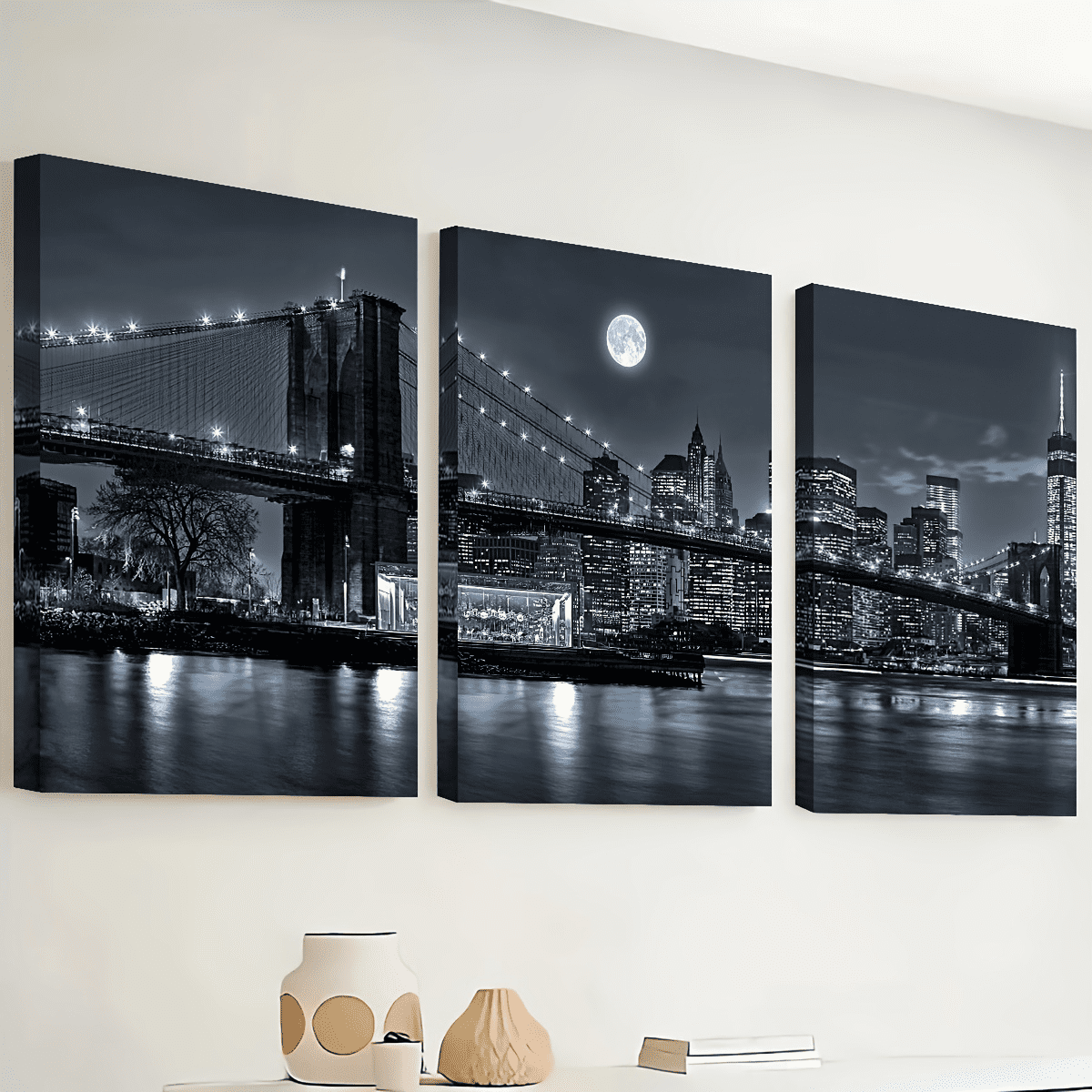 High Definition Print 3 Framed Canvas Paintings - Ready to Hang City ...