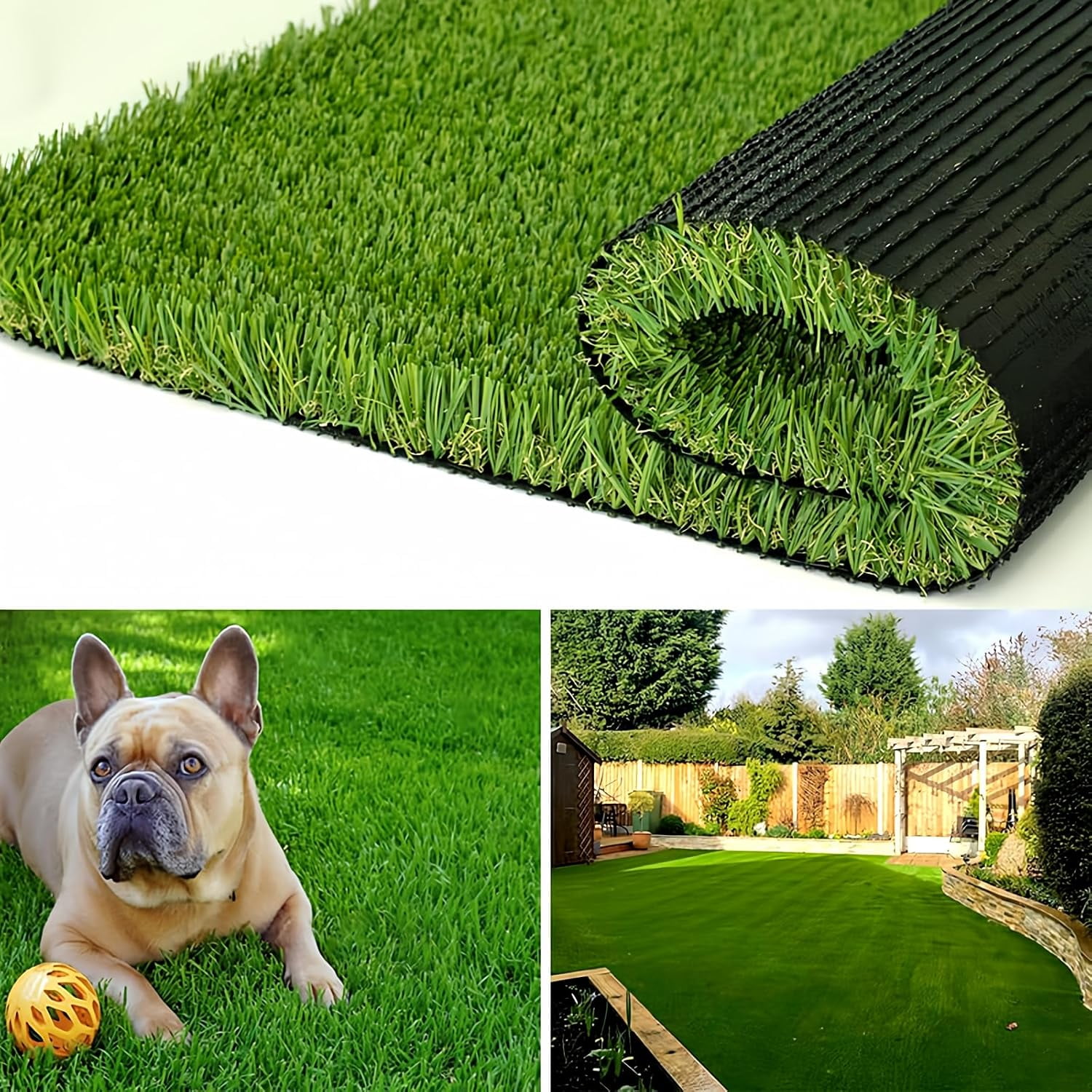 High Density Artificial Grass Turf ,PU Backing 1.5Inch Pile Height ...