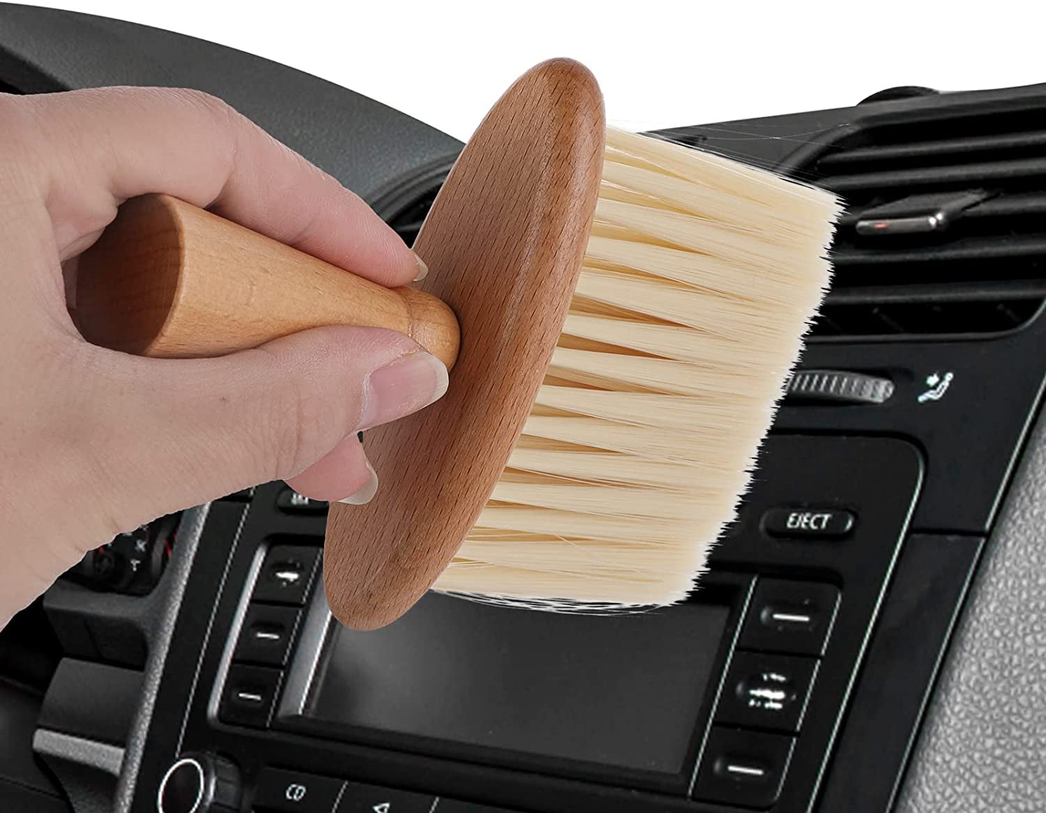 High Density Car Interior Detail Brush, Wooden Handle Soft Bristles ...