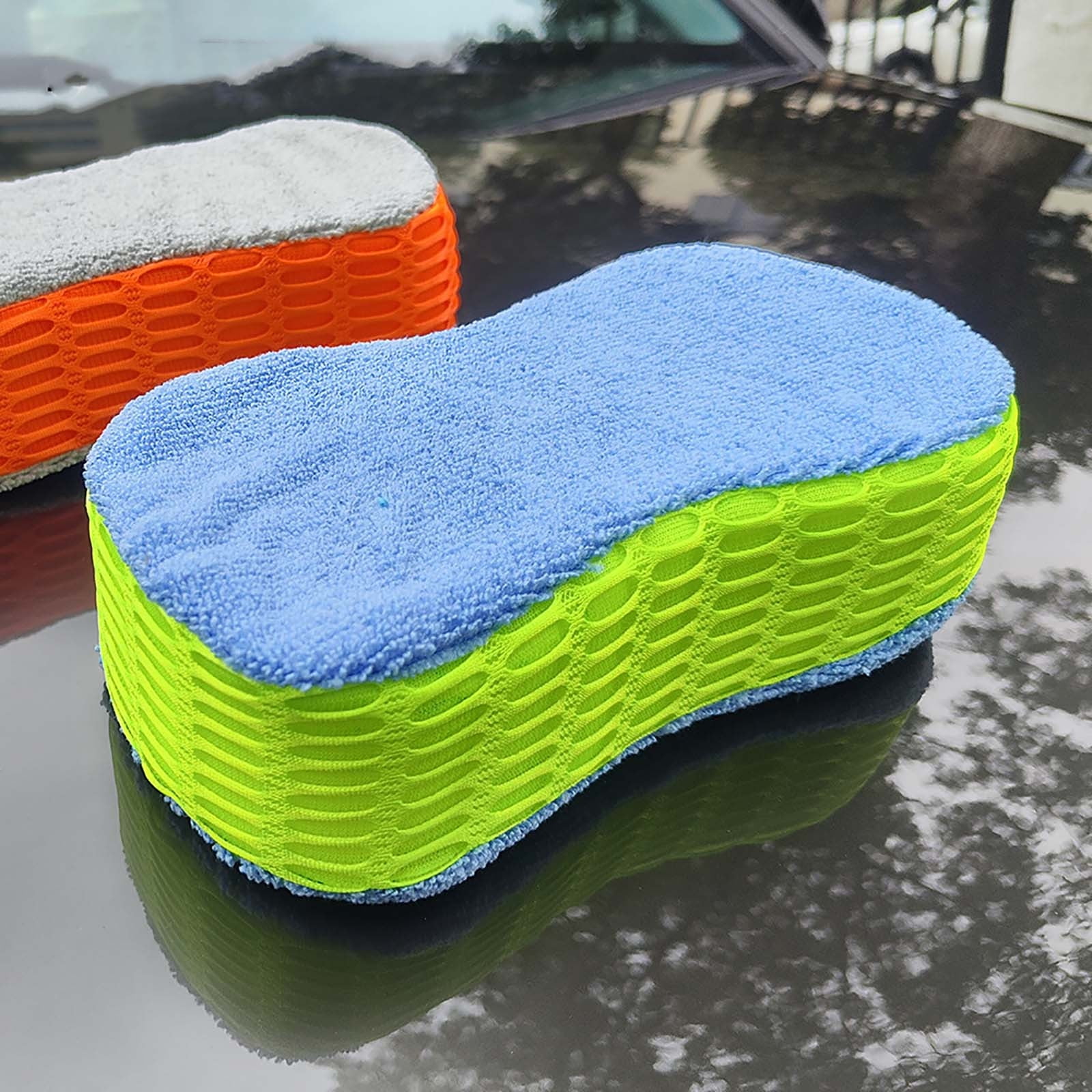 High-Density Car Wash Sponge with Dual-Texture Surface - Ergonomic Foam ...