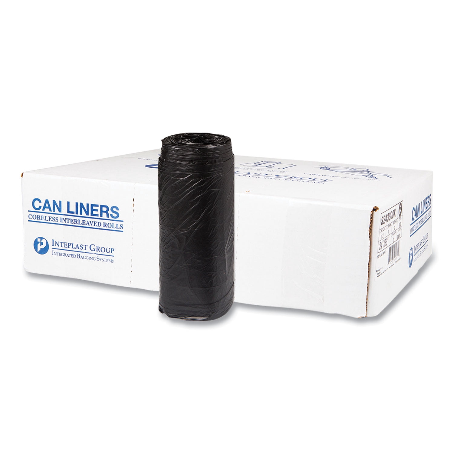 High-Density Commercial Can Liners 16 gal 8 microns 24" x 33" Black ...