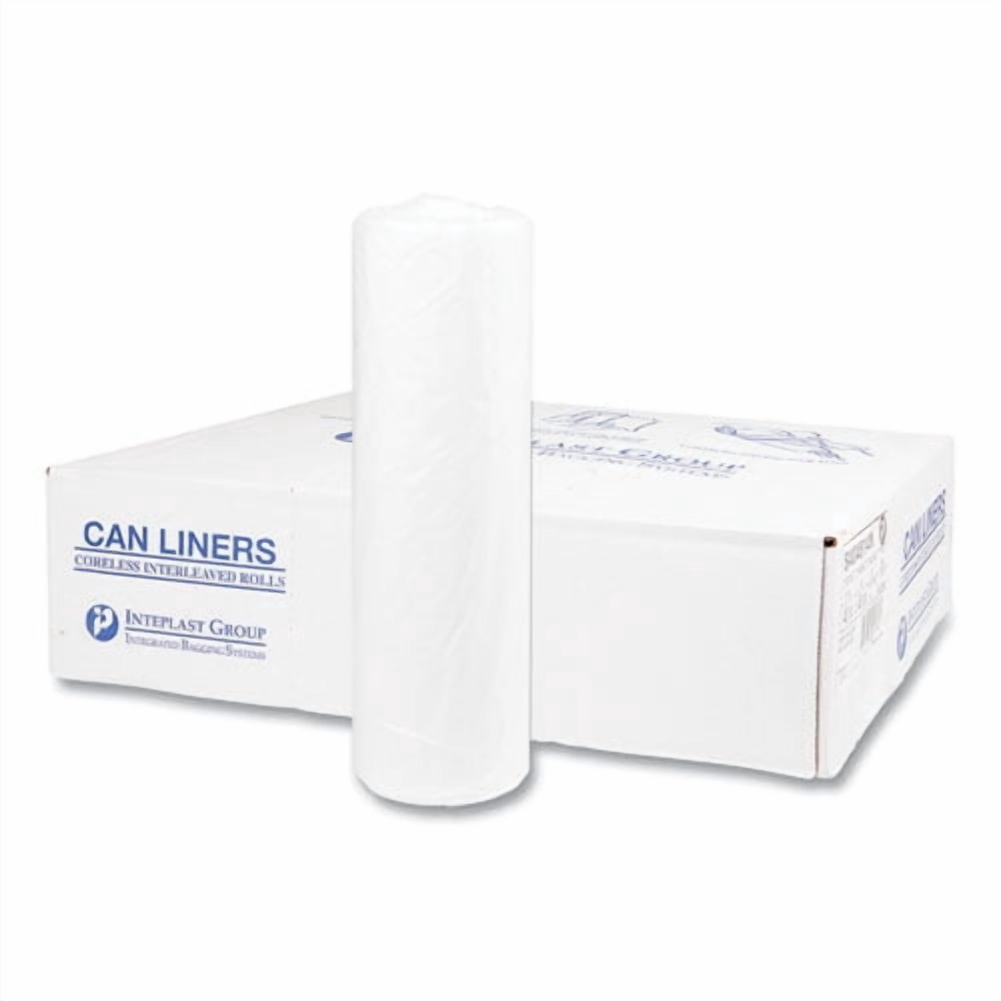 High-Density Commercial Can Liners, 45 gal, 14 mic, 40" x 48", Clear ...
