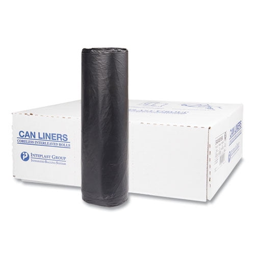 High-Density Commercial Can Liners, 45 gal, 16 mic, 40" x 48", Black ...