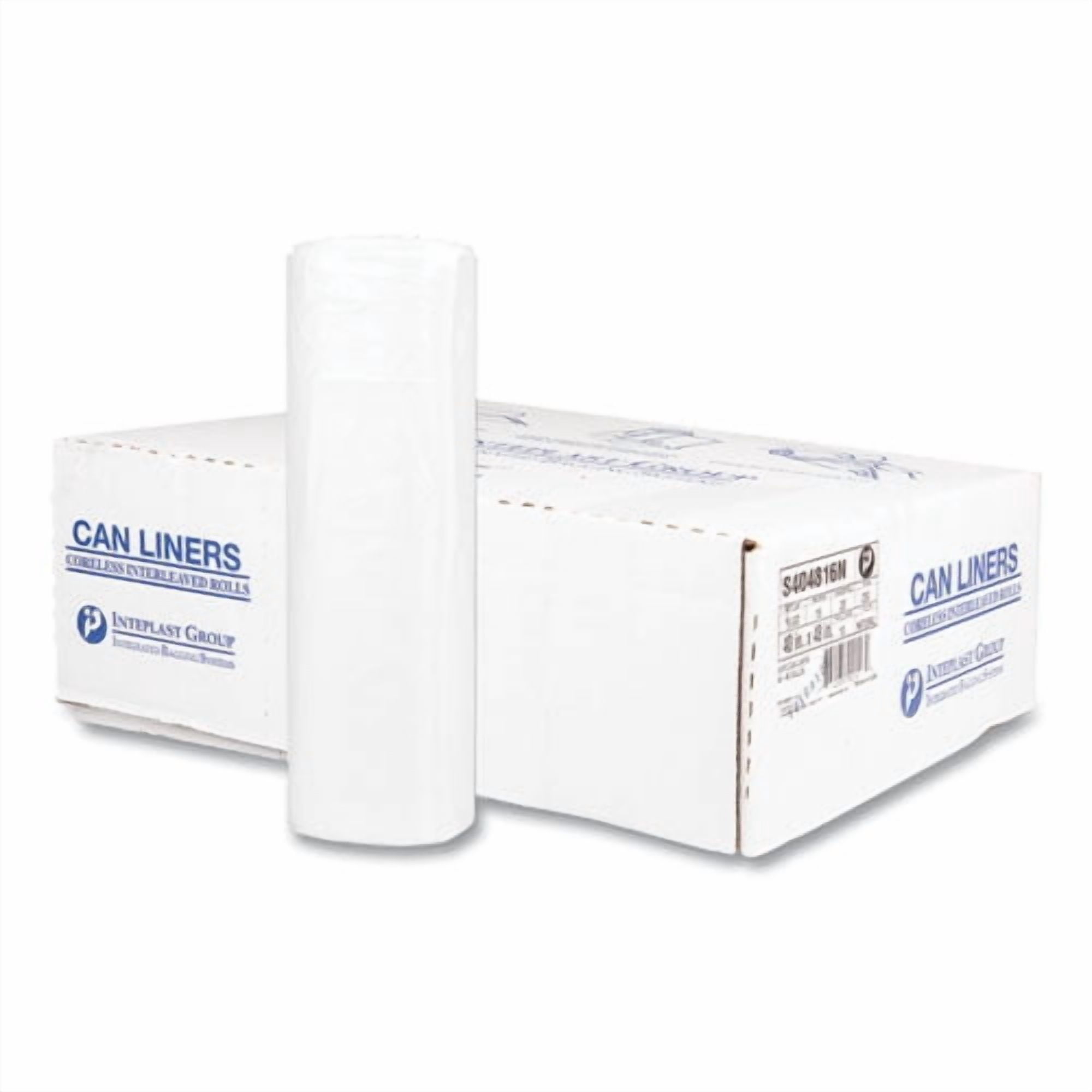 High-Density Commercial Can Liners, 45 gal, 16 mic, 40" x 48", Clear ...