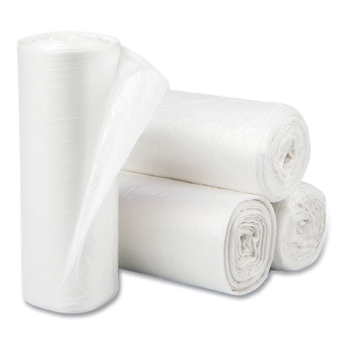 High-Density Commercial Can Liners, 60 gal, 12 mic, 38" x 60", Clear ...