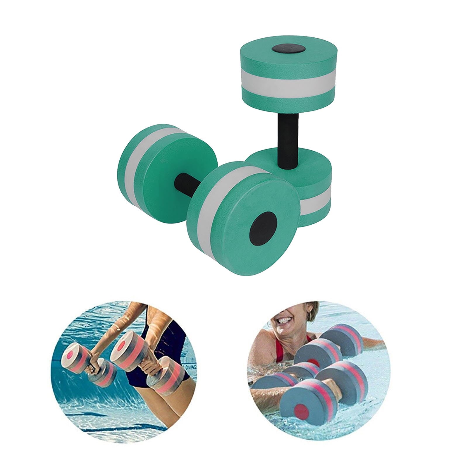 High-Density EVA-Foam Dumbbell Set, Water Weight, Swim Belt, Soft ...