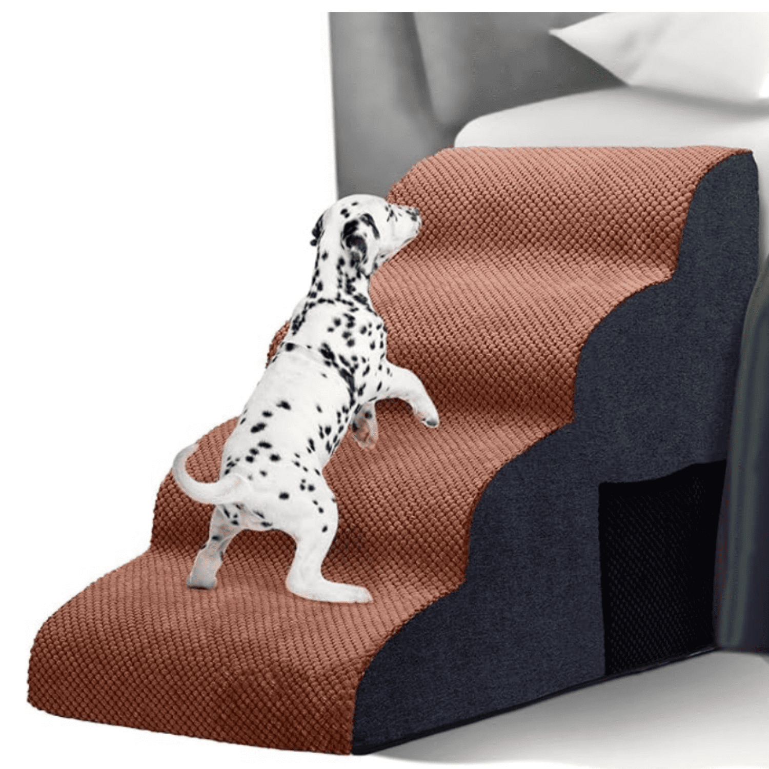 High Density Foam Dog Steps 4 Tiers,Extra Wide Deep Pet Steps,Non-Slip ...
