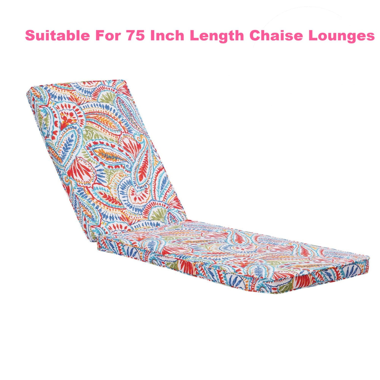 High-Density Foam Outdoor Seat Cushions with Ties, Patio Chaise Lounge ...