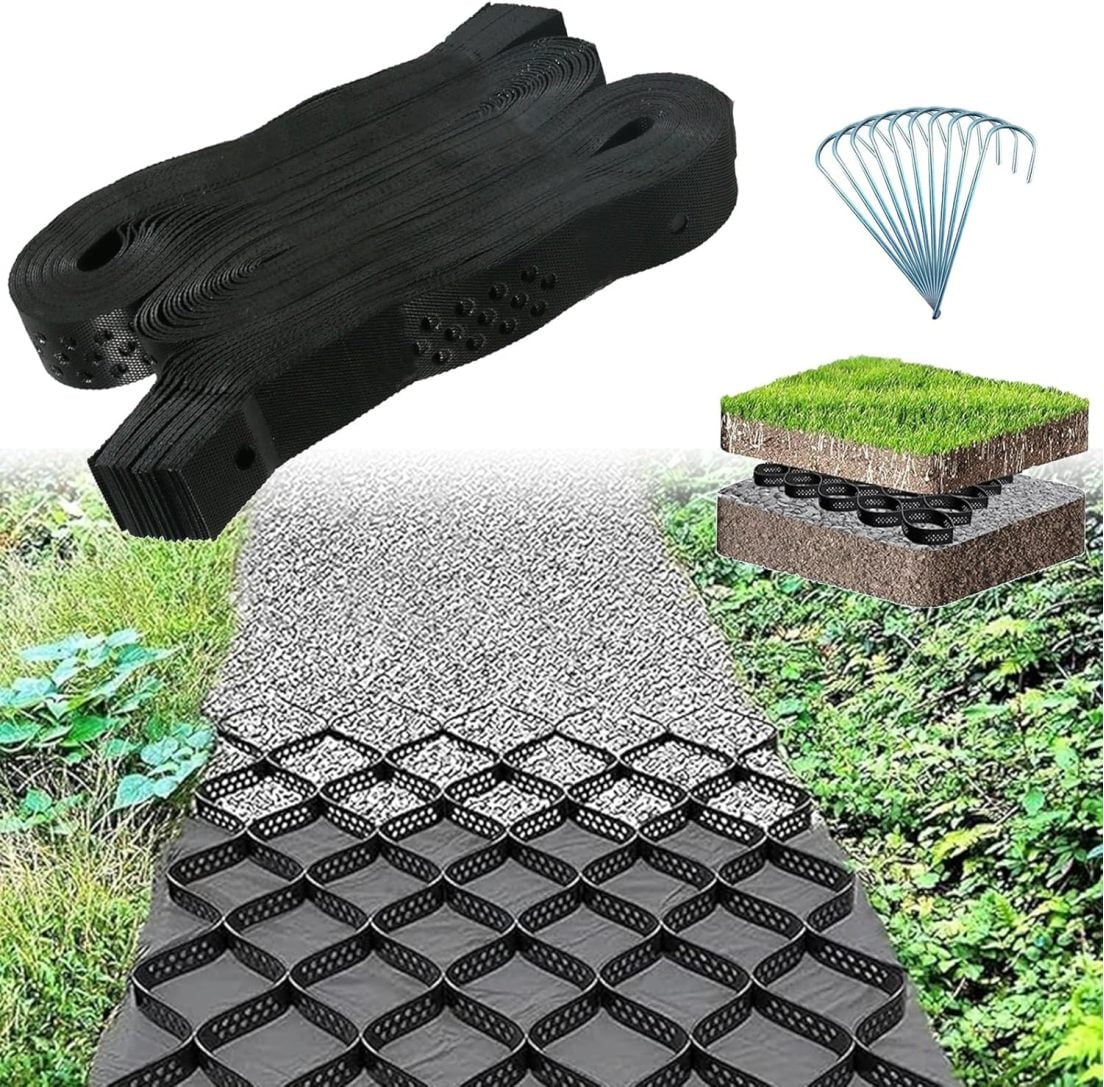 High-Density Geo Grid, 8x13 ft, Expansion Foldable Ground Grid Stop Mud ...