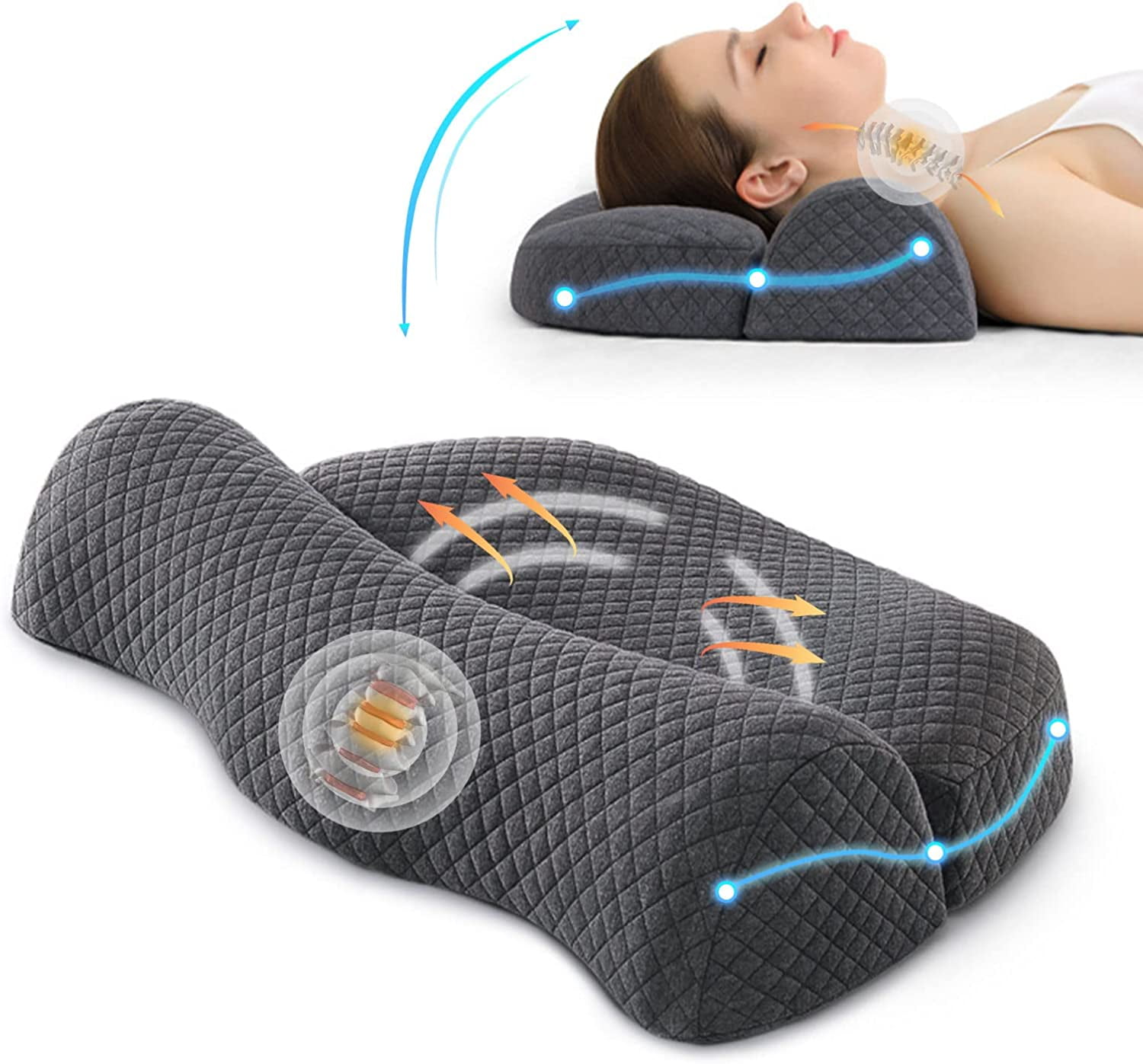 High Density Memory Foam Pillow for Neck and Shoulder Pain Relief ...