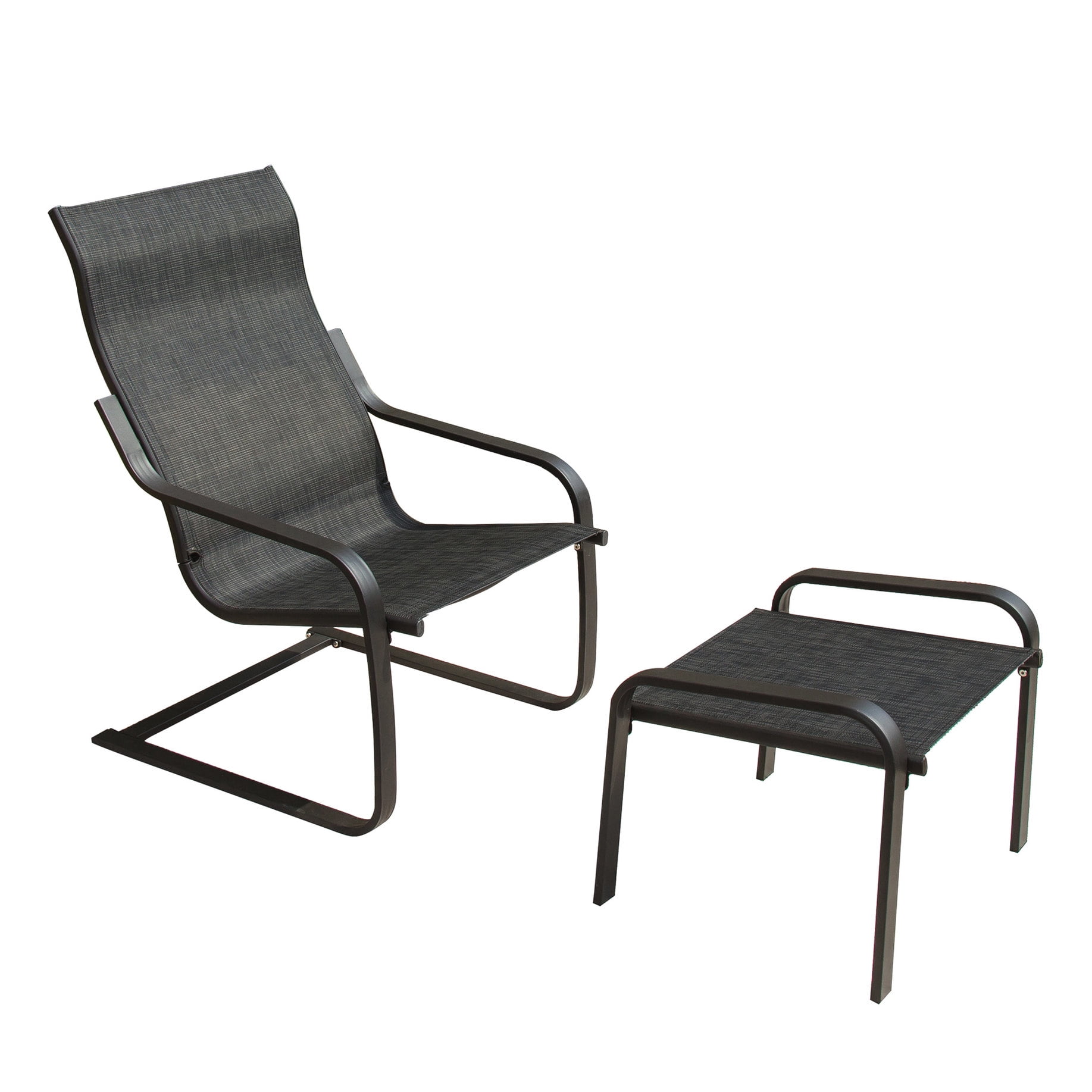 High - Density Steel - Breathable Mesh Seat & Ottoman - Outdoor ...
