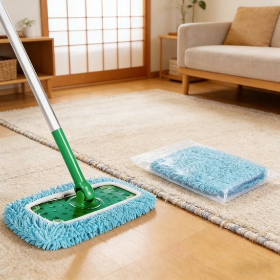 High-Density Thick Fabric Flat Mop Reusable Washable Replacement Pad ...