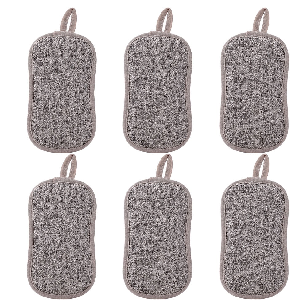 High-Durability Kitchen Scrub Sponges, Microfiber Cleaning Set (6-Pack ...