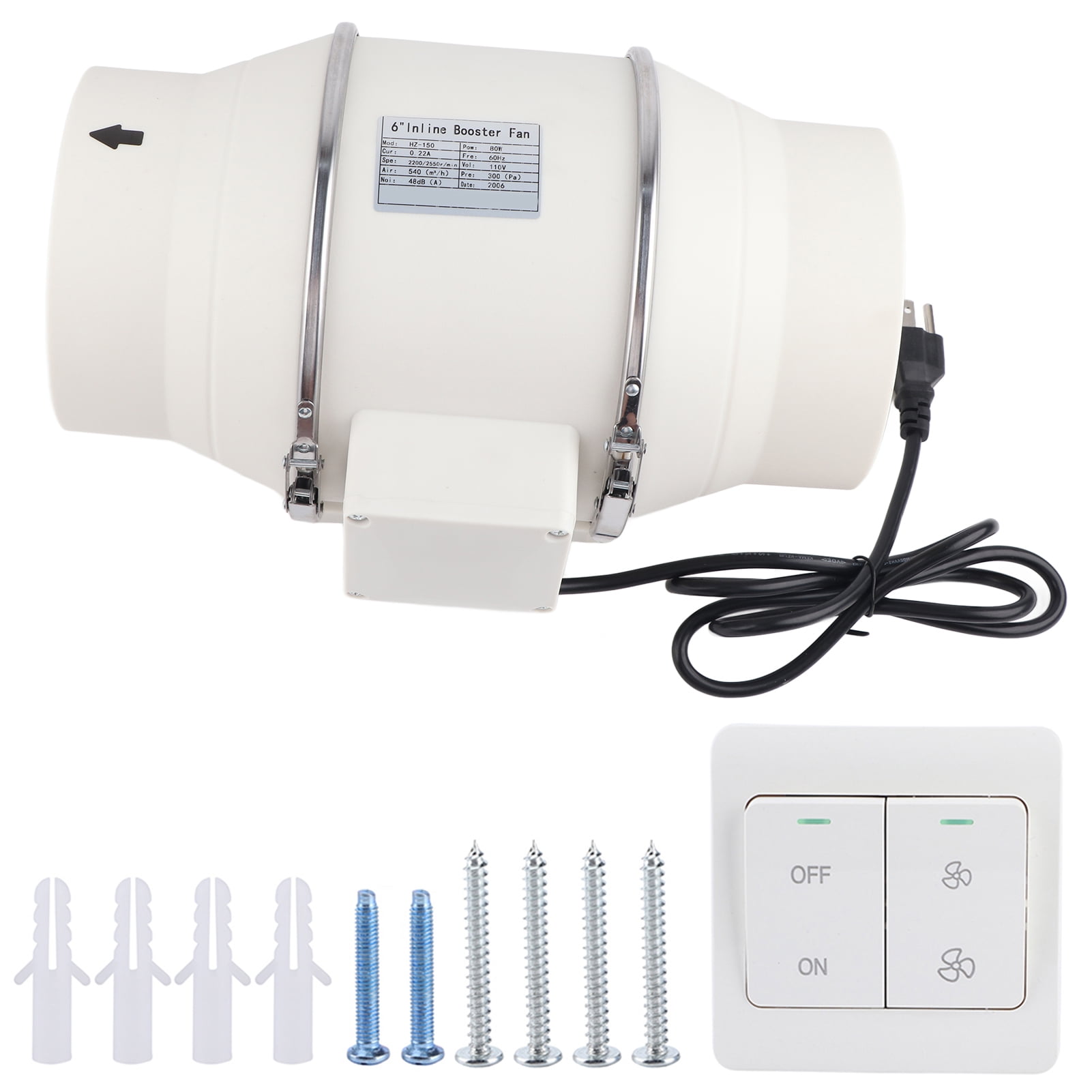 High Efficiency Inline Duct Fan Air Extractor Bathroom Kitchen ...