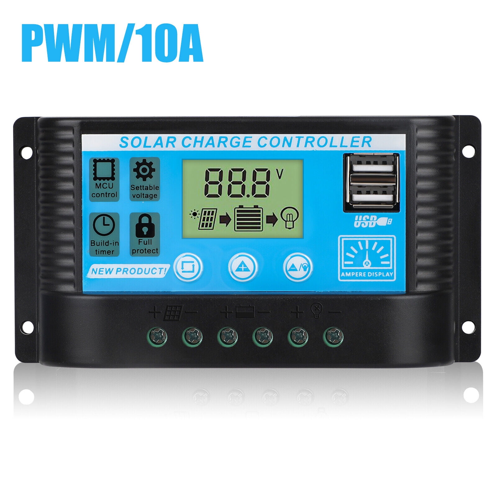 High-Efficiency MPPT Solar Panel Regulator Charge Controller 12V/24V ...