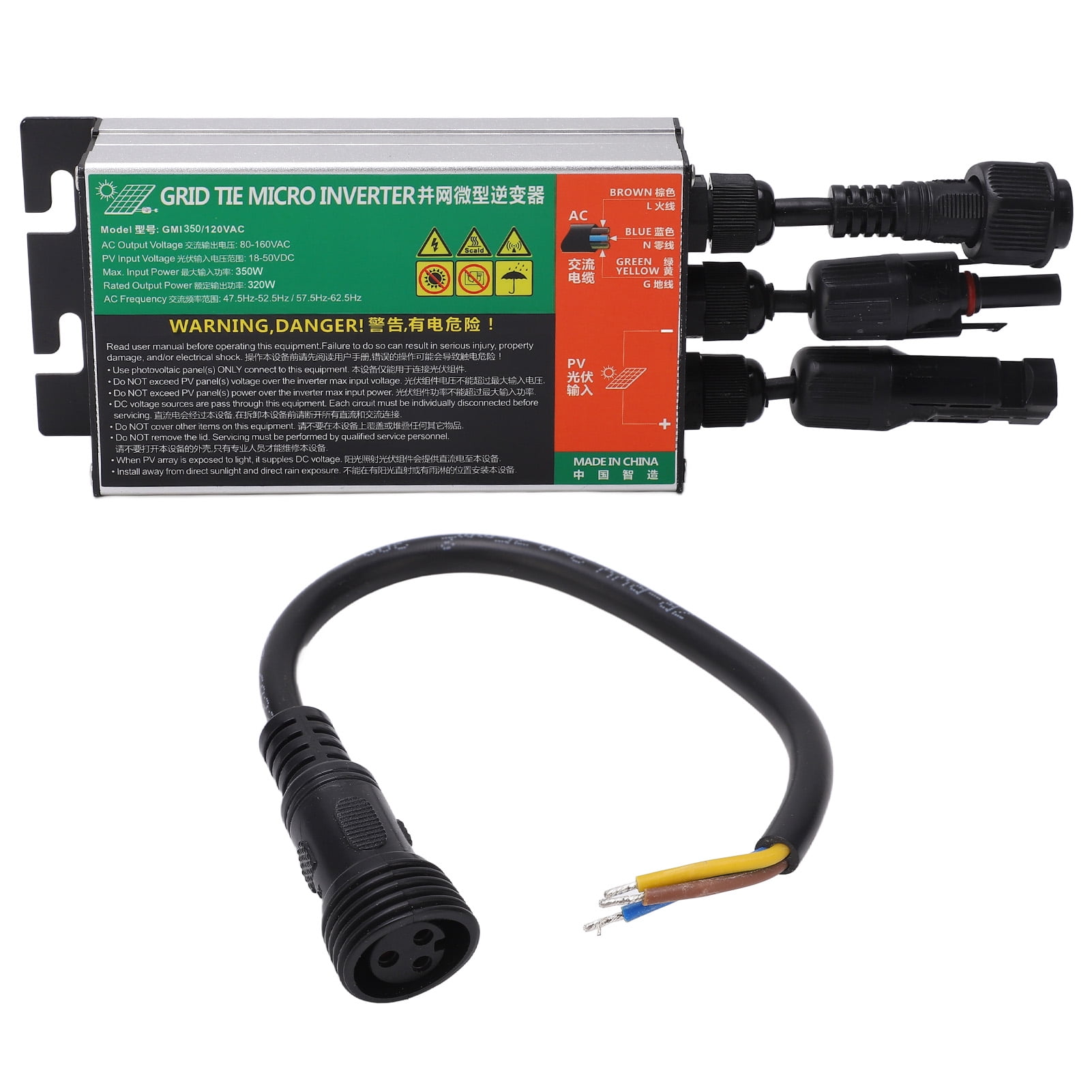 High Efficiency, Safe 350W Power IP55 Protected Grid-Tied Microinverter ...