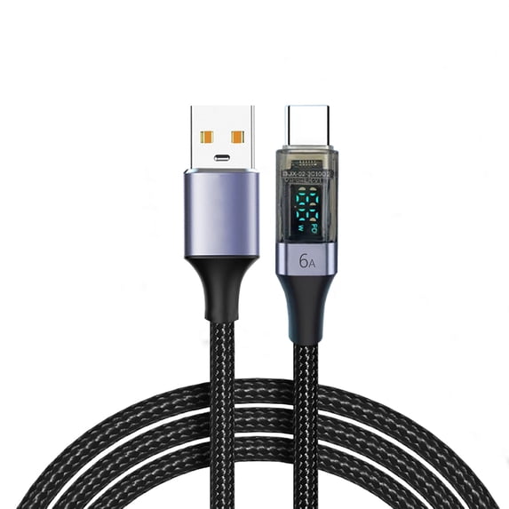 High Efficiency USB A to USB C Cable with Digital Display, 66W Power ...