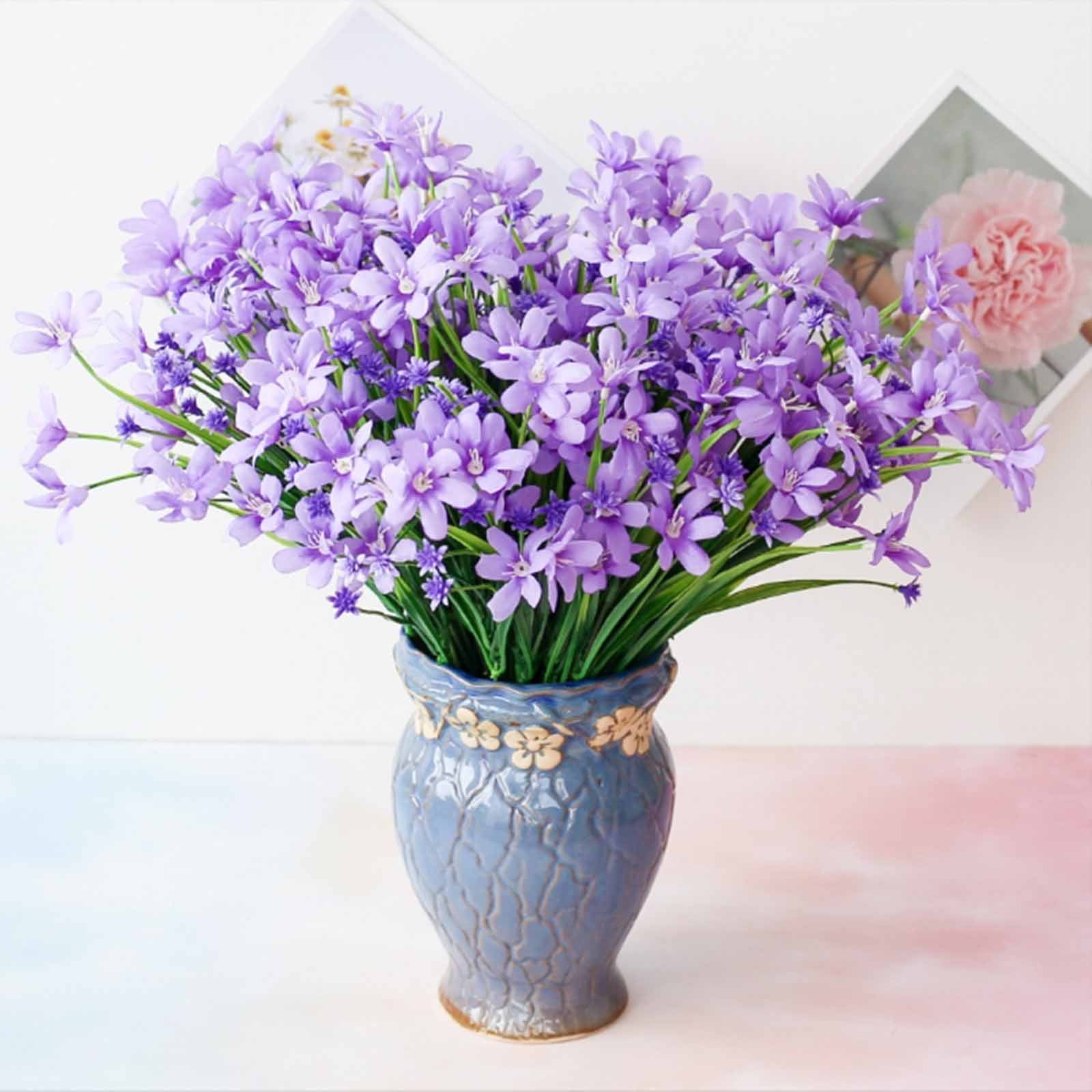 High End Artificial Flowers 42cm Realistic Plastic Home Decor Polyester ...