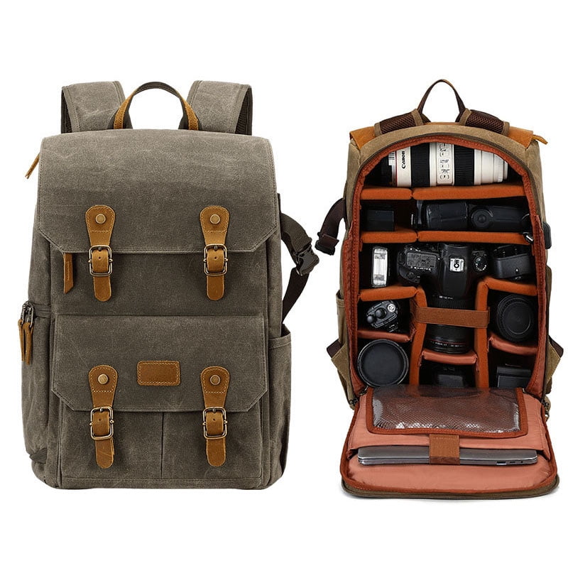 High-End Men's SLR Camera Backpack USB Large Camera Bag Waterproof ...