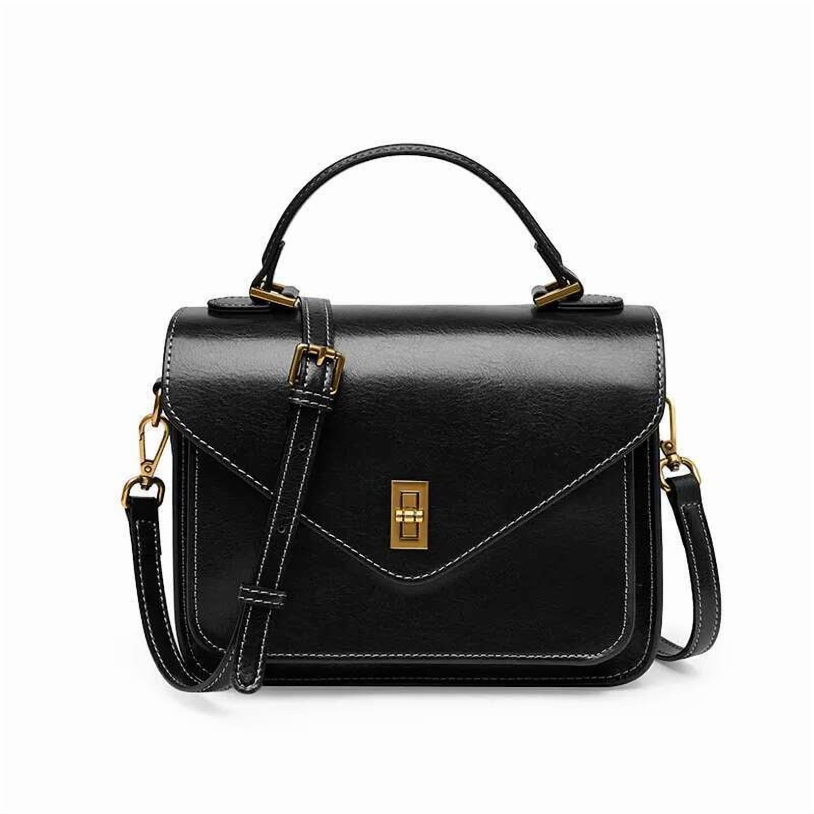 High-End Minimalist Female Satchel - Real Leather Single-Shoulder and ...