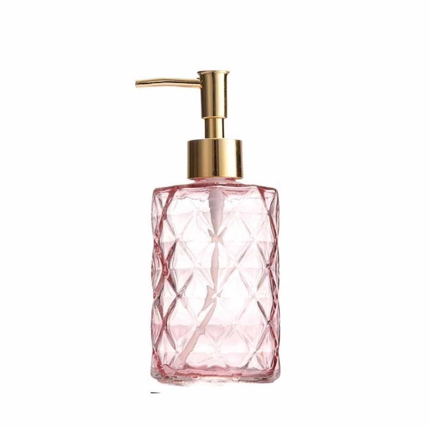 High-End Pink Transparent Hand Sanitizer Bottle - 330ml Push-Type Glass ...