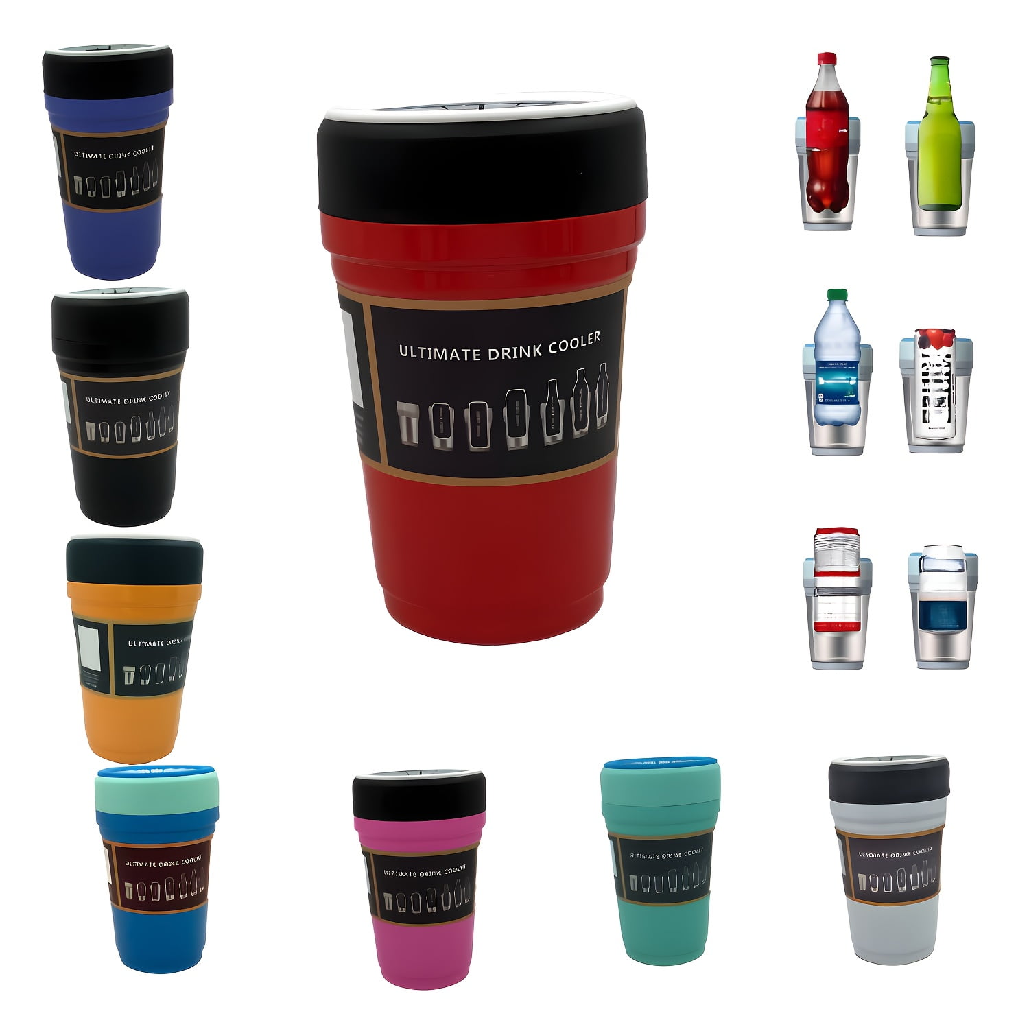 High-End Stainless Steel Insulated Drink Cooler - Fits 12oz/16oz Slim ...