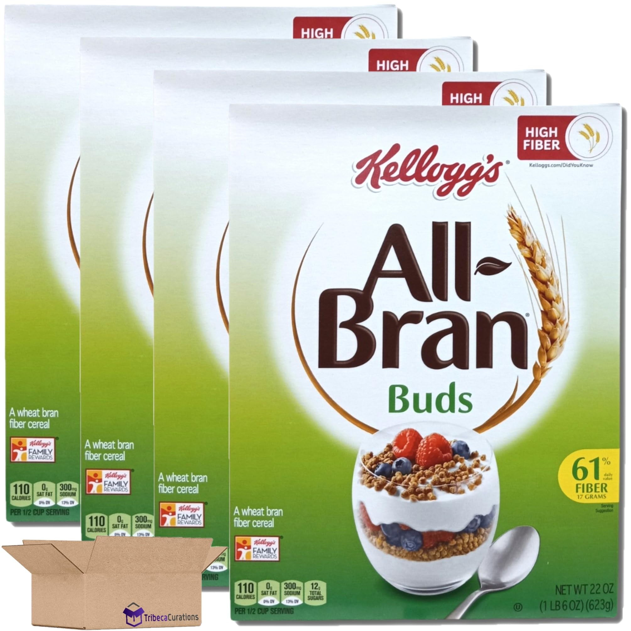 High Fiber Bran Buds Cereal Value Pack | 22 Ounce Box | Pack of 4 ...
