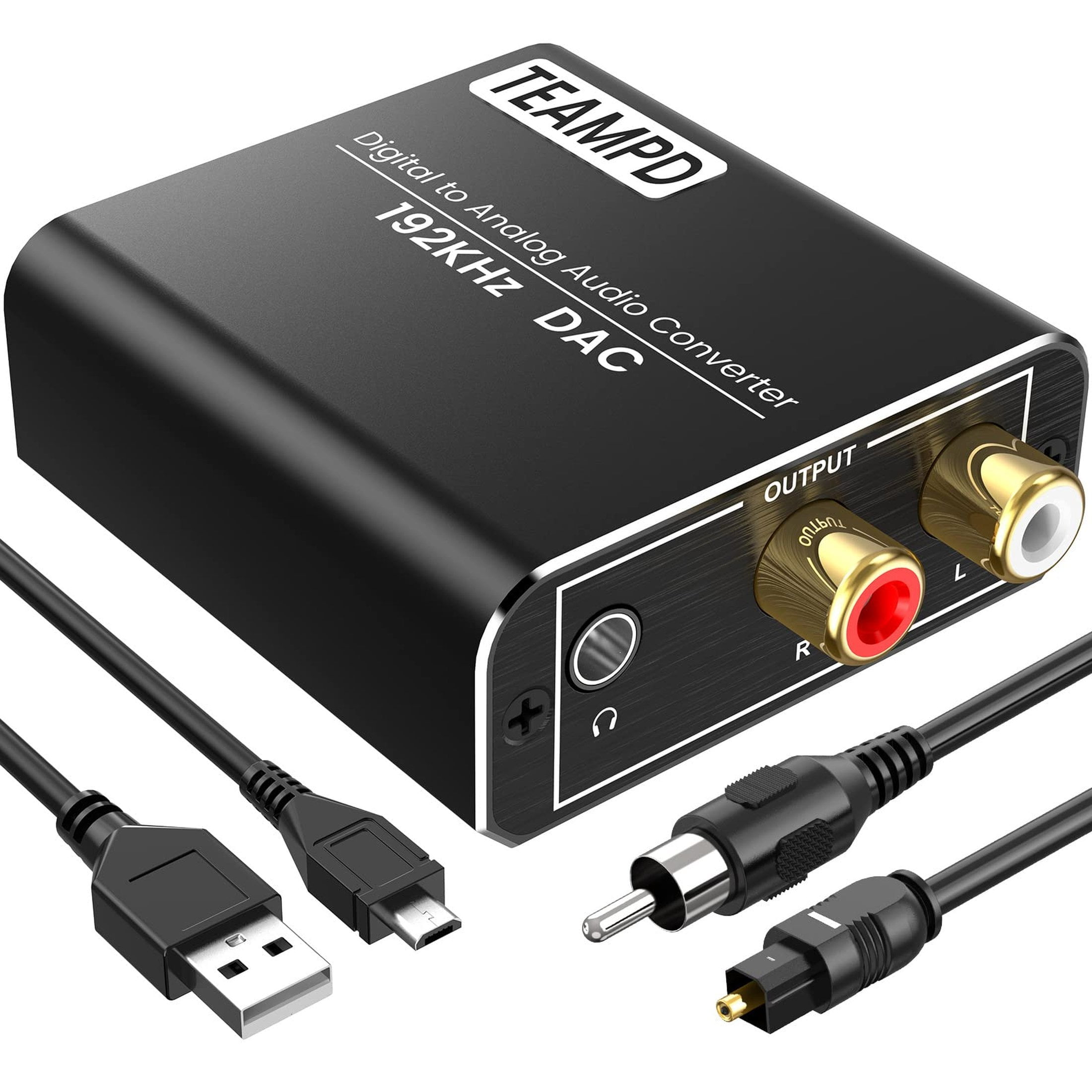 High-Fidelity 192KHz Digital to Analog Audio Converter with Cables ...