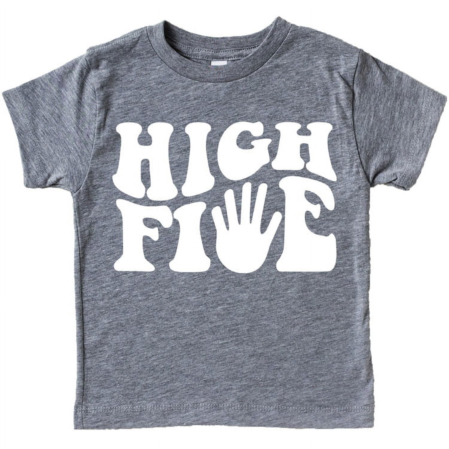 High Five 5th Birthday Groovy Birthday Shirt for Toddler & Youth Boys ...