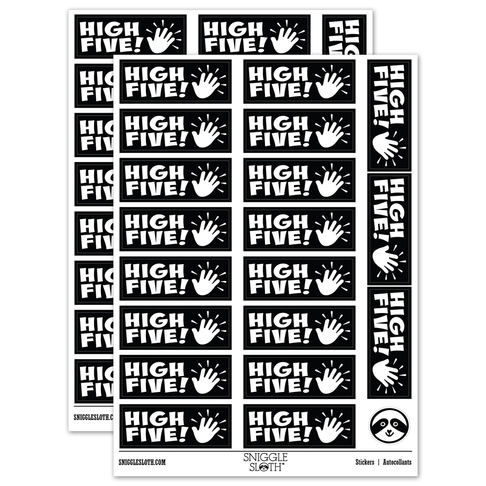 High Five Teacher Student School Sticker Set - Black - Matte Finish - 2 ...